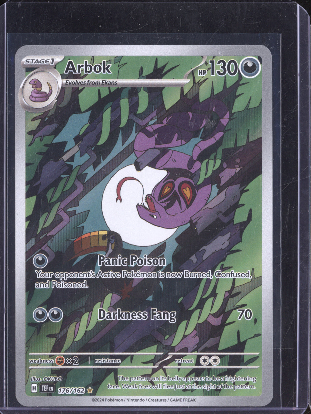 Arbok 2024 Pokemon Temporal Forces 176/162 Illustration Rare