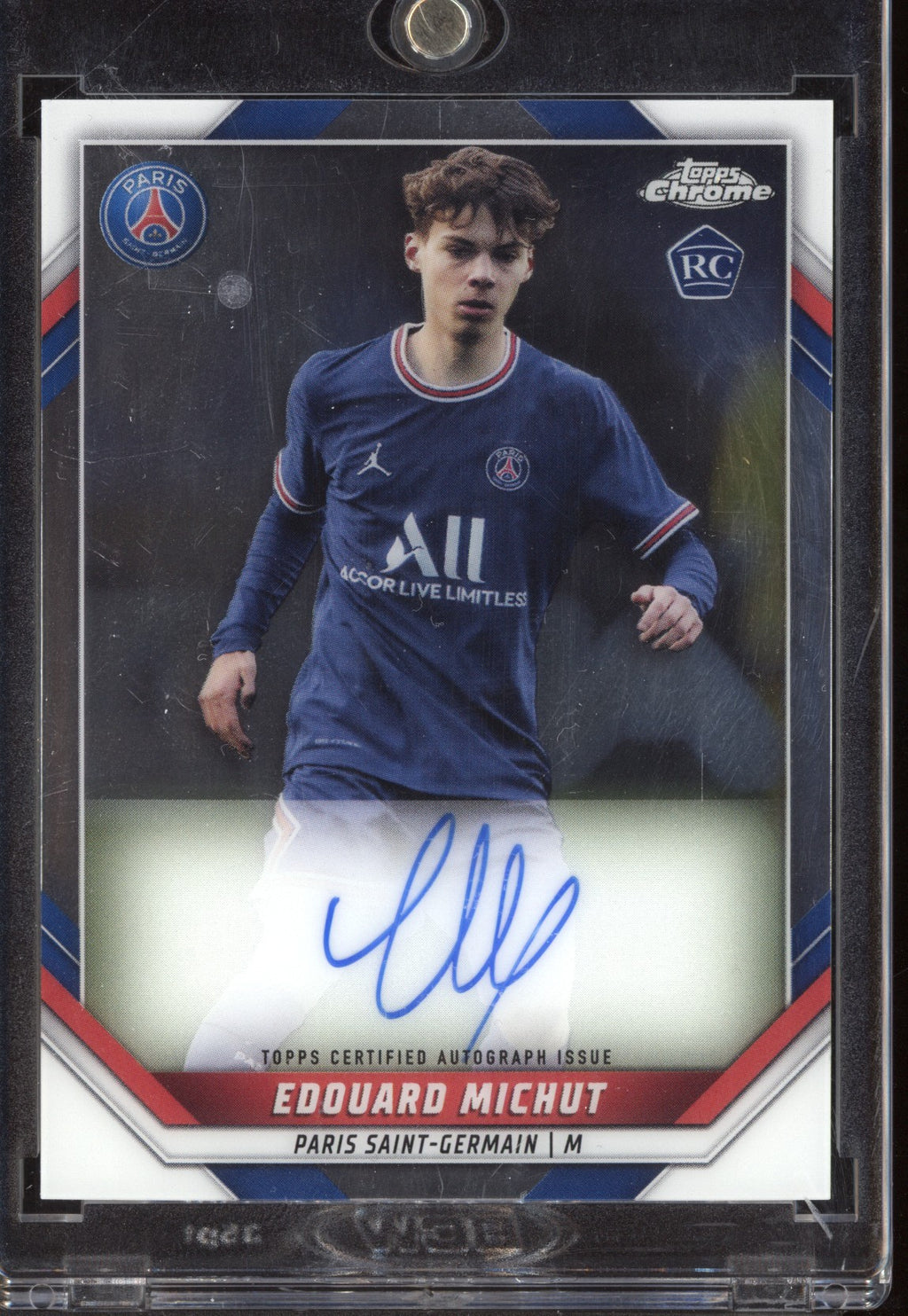 Edouard Michut 2021-22 Topps Chrome Paris Saint-Germain AU-EM Auto RC