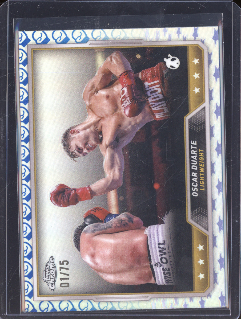 Oscar Duarte 2024 Topps Boxing Chrome 62 Glove Logo Refractor 01/75