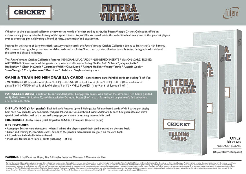 2024 Futera Vintage Cricket Trading Cards Hobby Box (Pre-Order) - The Hobby