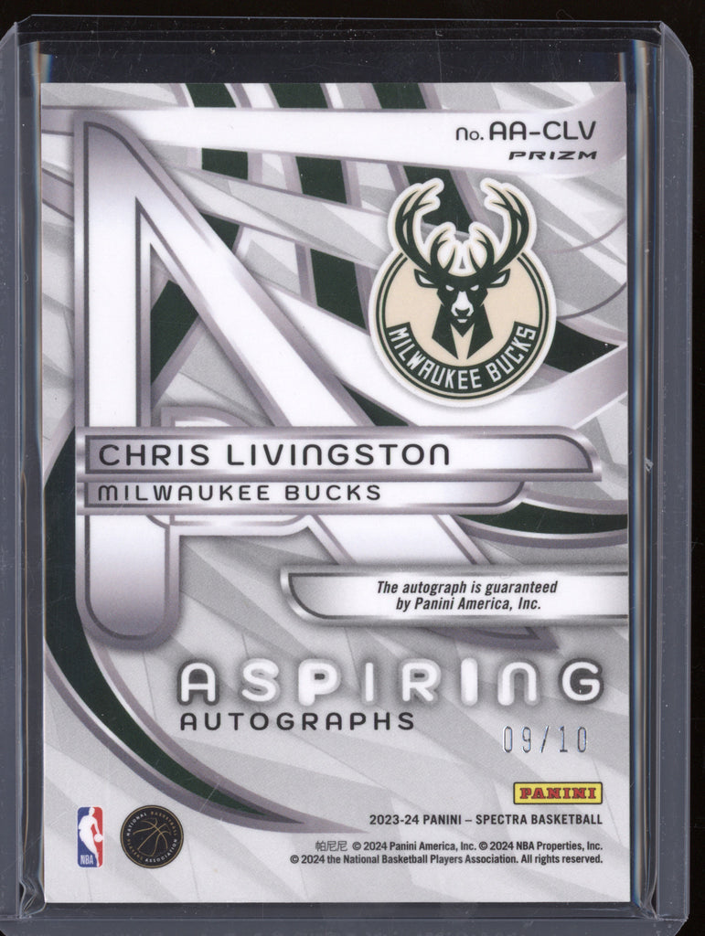 Chris Livingston 2023-24 Panini Spectra AA-CLV Aspiring Auto Black Lig ...