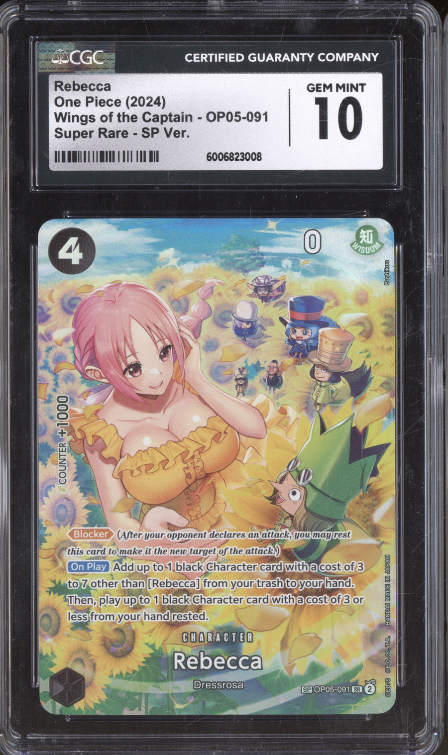 Rebecca 2024 One Piece Wings of the Captain OP05-091 Super Rare CGC 10