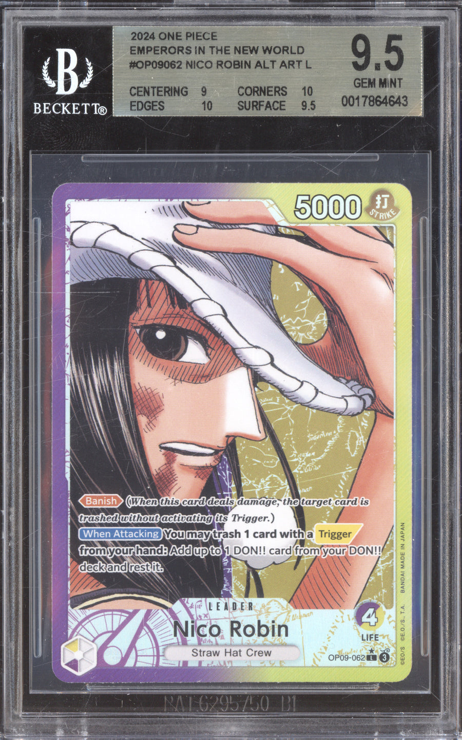 Nico Robin One Piece Emperors of the New World OP09-062 Leader Alt Art