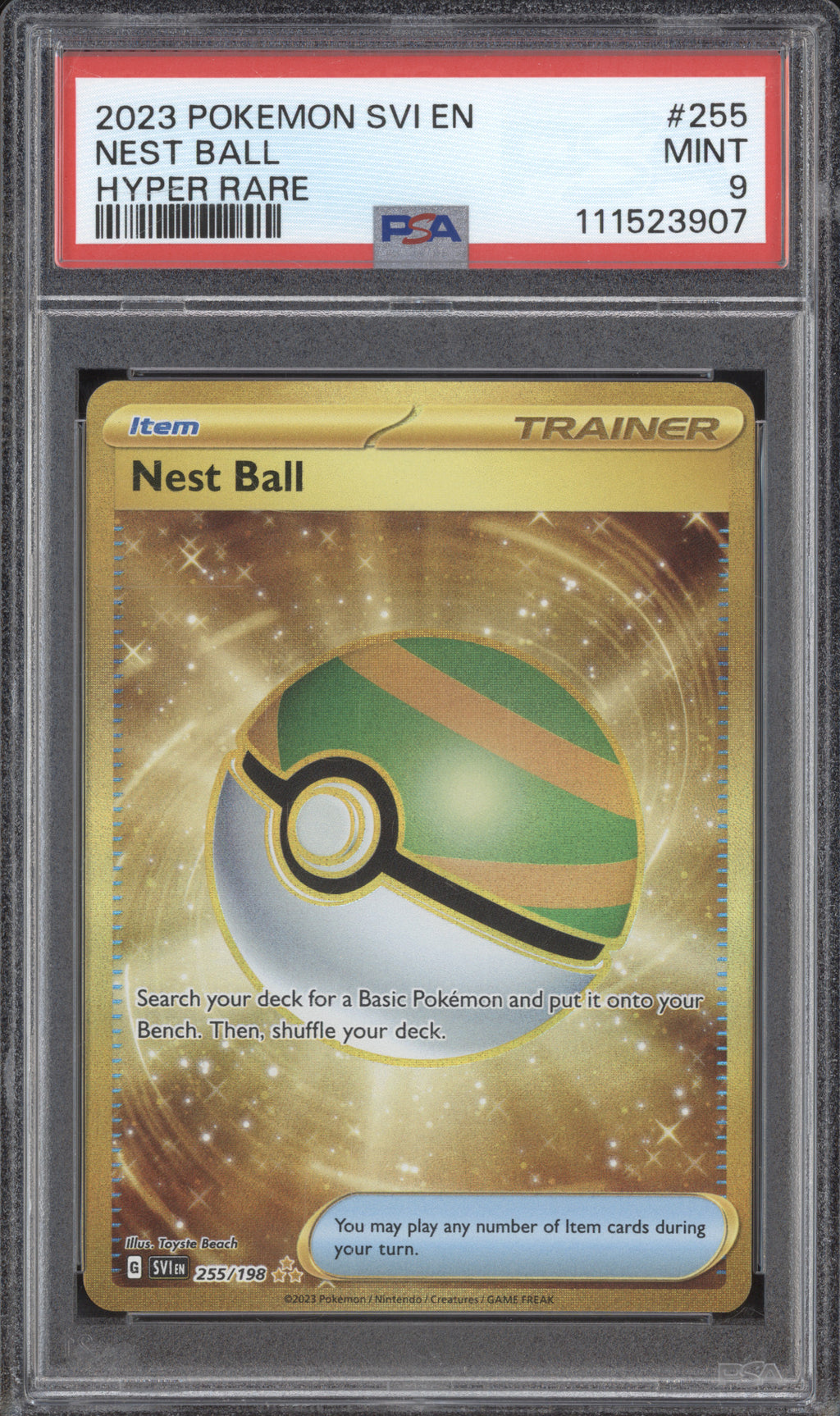 Nest Ball 2023 Pokemon Scarlet & Violet 255/198 Hyper Rare PSA 9
