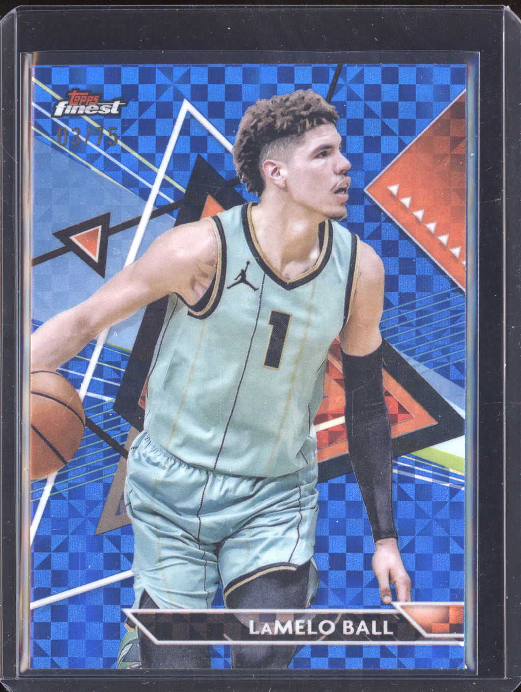 LaMelo Ball 2023-24 Topps Finest 108 Blue Checkerboard 3/75