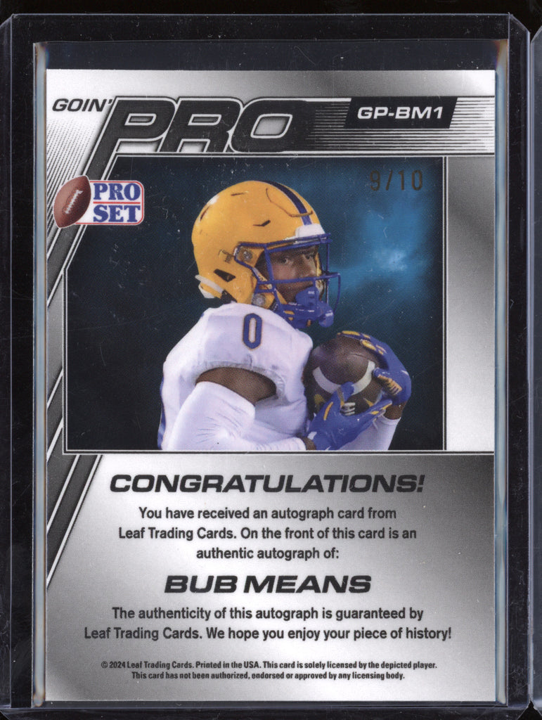 Bub Means 2024 Leaf Pro Set GP-BM1 Goin' Pro Autograph Prismatic Purpl ...