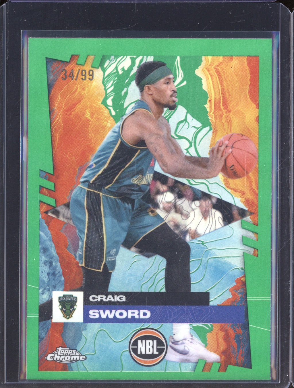 Craig Sword 2024 Topps Chrome NBL 93 Green Refractor 34/99