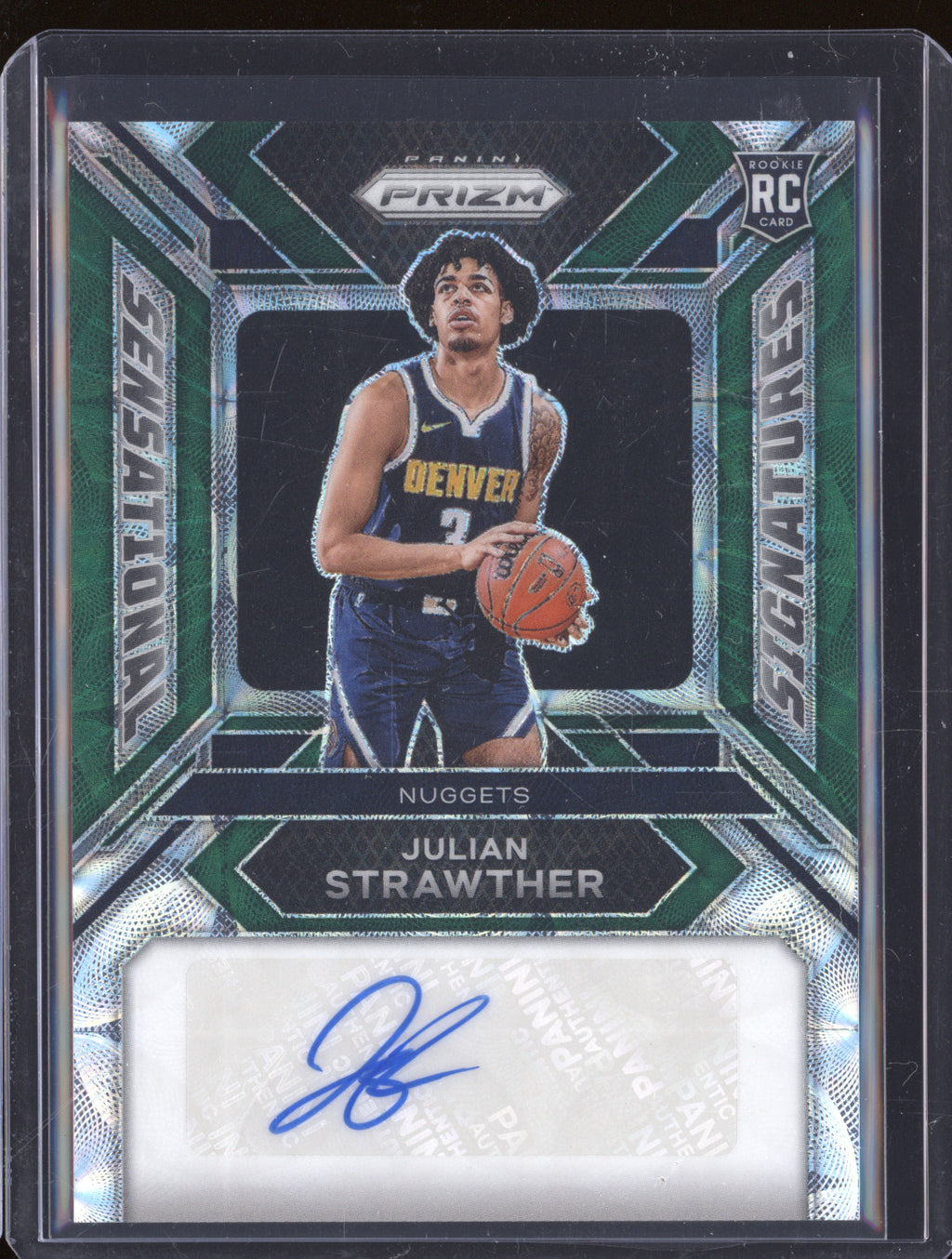 2023-24 Panini Prizm SS-JI Julian Strawther Sensational Signatures Gre