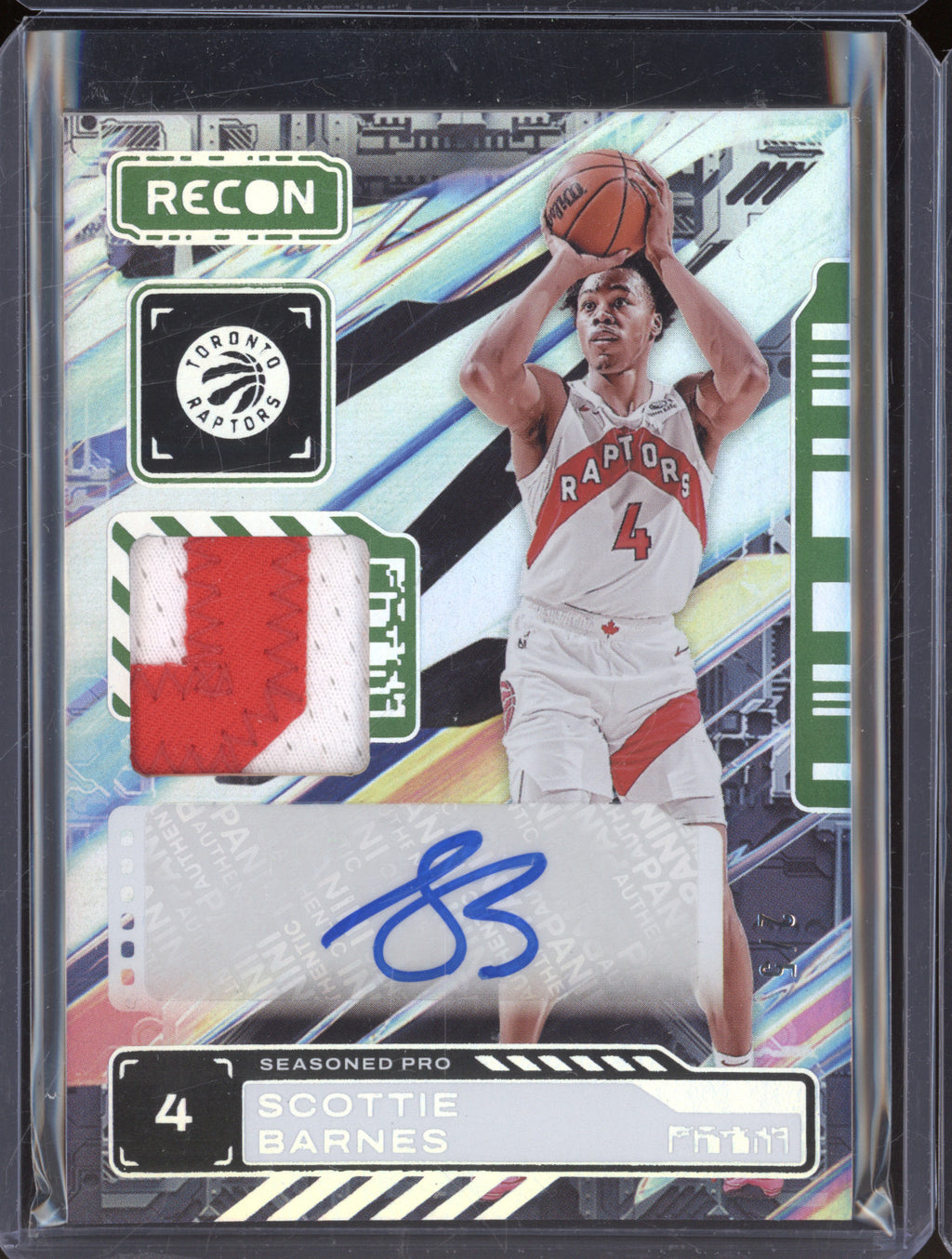 2023-24 Panini Recon SPA-SCT Scottie Barnes Seasoned Pro Auto Green 2/