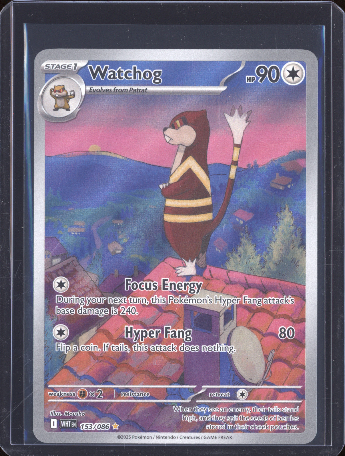 Watchog Pokemon White Flare WHT 153/086 Illustration Rare