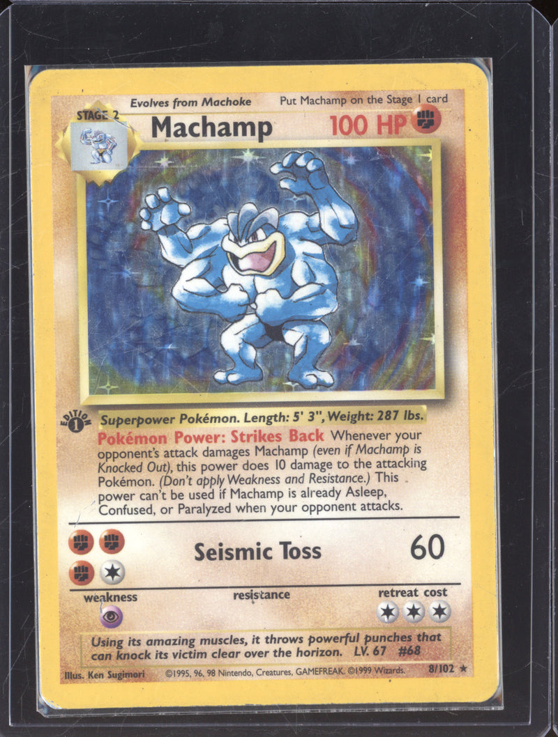 1999 Wizards of the Coast Pokemon Base Set 8/102 Machamp Holo