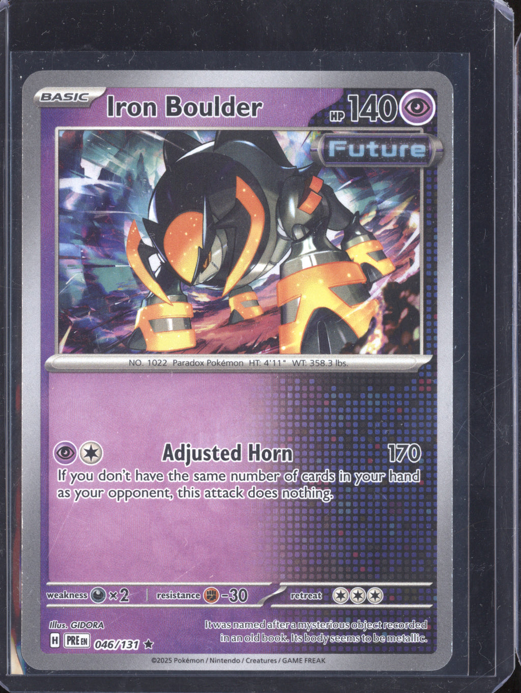 Iron Boulder 2025 Pokemon Prismatic Evolutions 046/131 Master Ball Rev