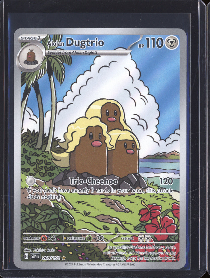 2024 Pokemon Surging Sparks 208/191 Alolan Dugtrio Illustration Rare
