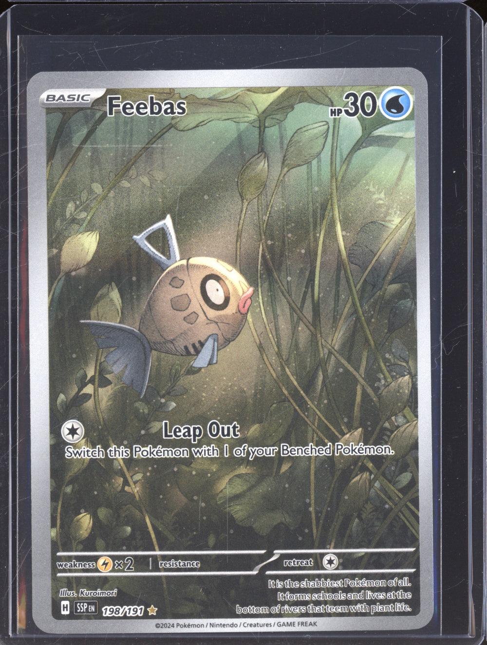 Feebas 2024 Pokemon Surging Sparks 198/191 Illustration Rare