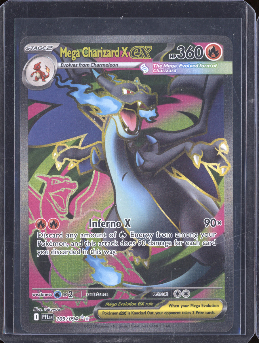 2025 Pokemon Phantasmal Flames 109/094 Mega Charizard X ex