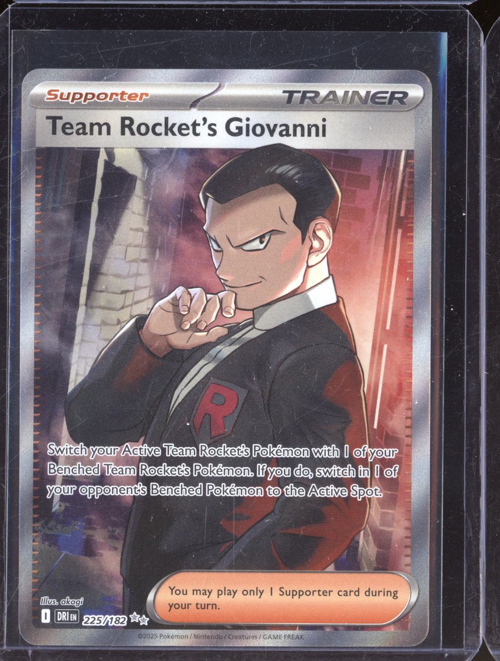 2025 Pokemon Destined Rivals DRI 225 Team Rocket's Giovanni Ultra Rare