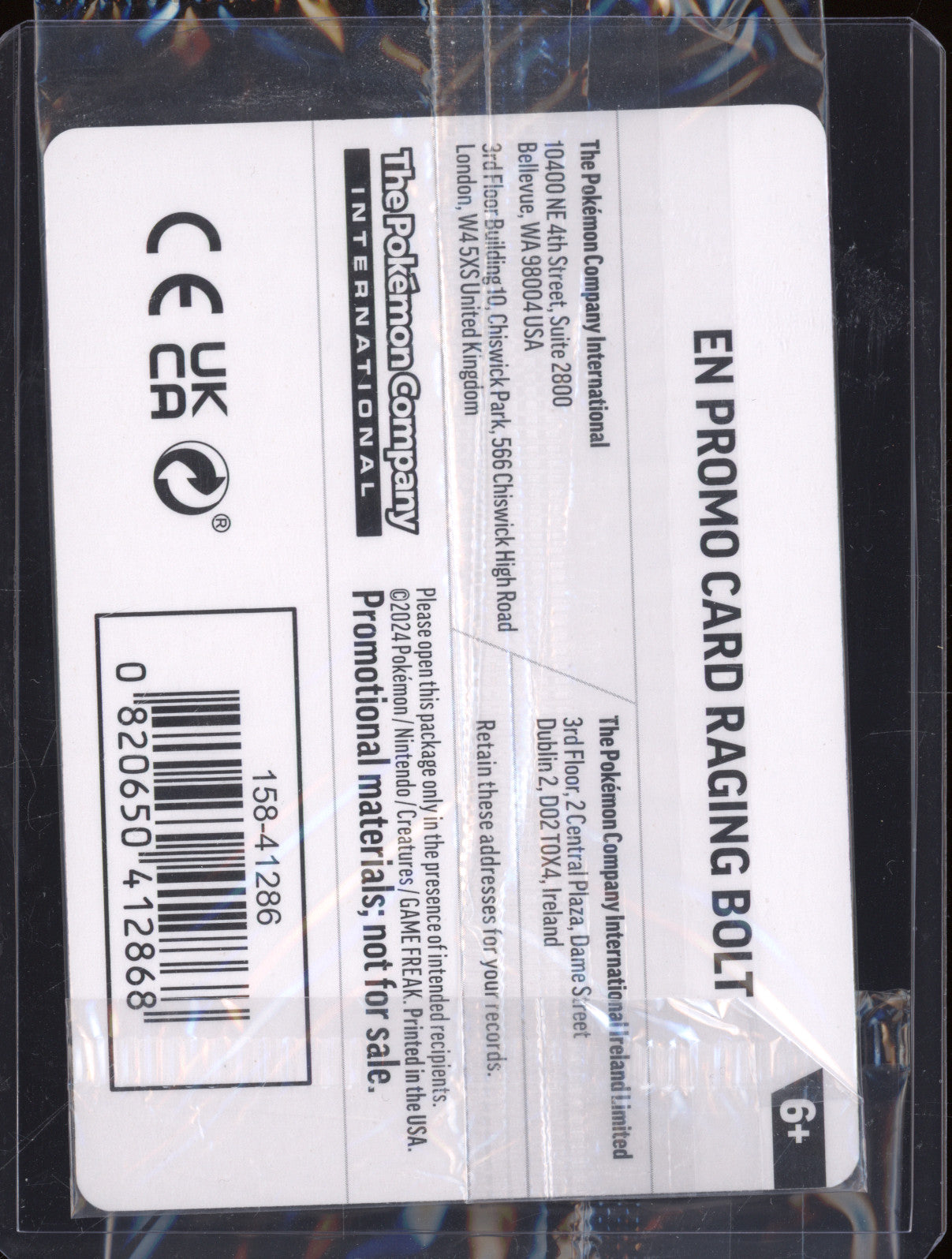 2024 Pokemon Stellar Crown SCR 111/142 Raging Bolt Sealed Promo