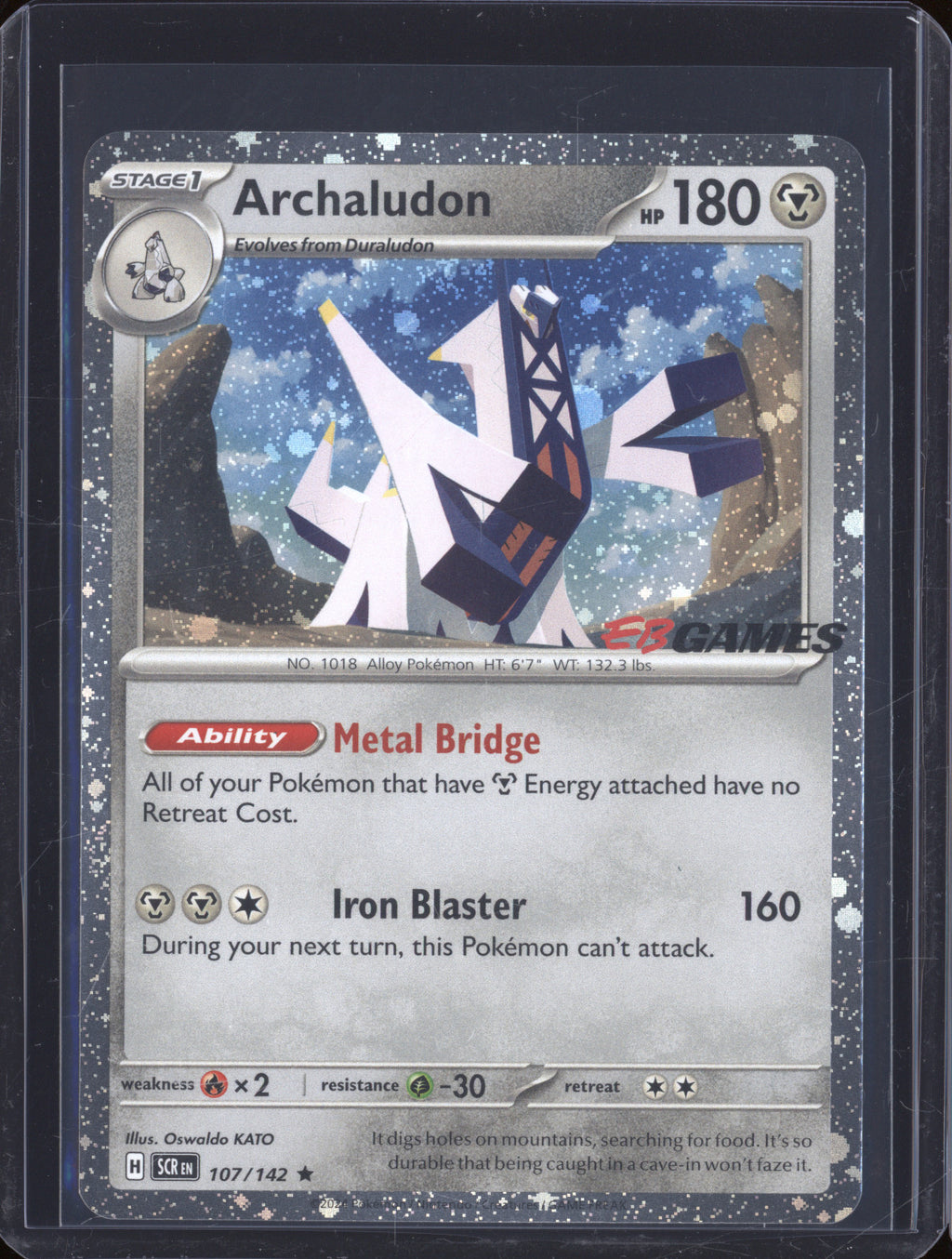 Archaludon 2024 Pokemon Stellar Crown SCR 107/142 EB Games Promo