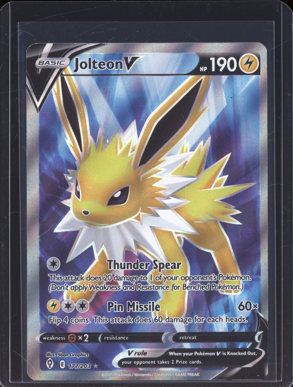 Jolteon V 2021 Pokemon Evolving Skies 177/203 Ultra Rare