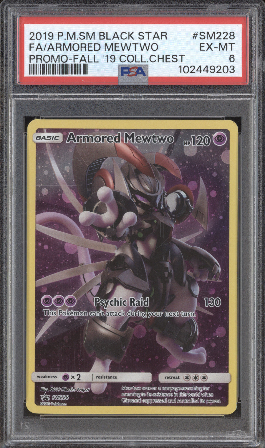 Armored Mewtwo 2019 Pokemon Sun & Moon Promo SM228 Fall Collectors Che