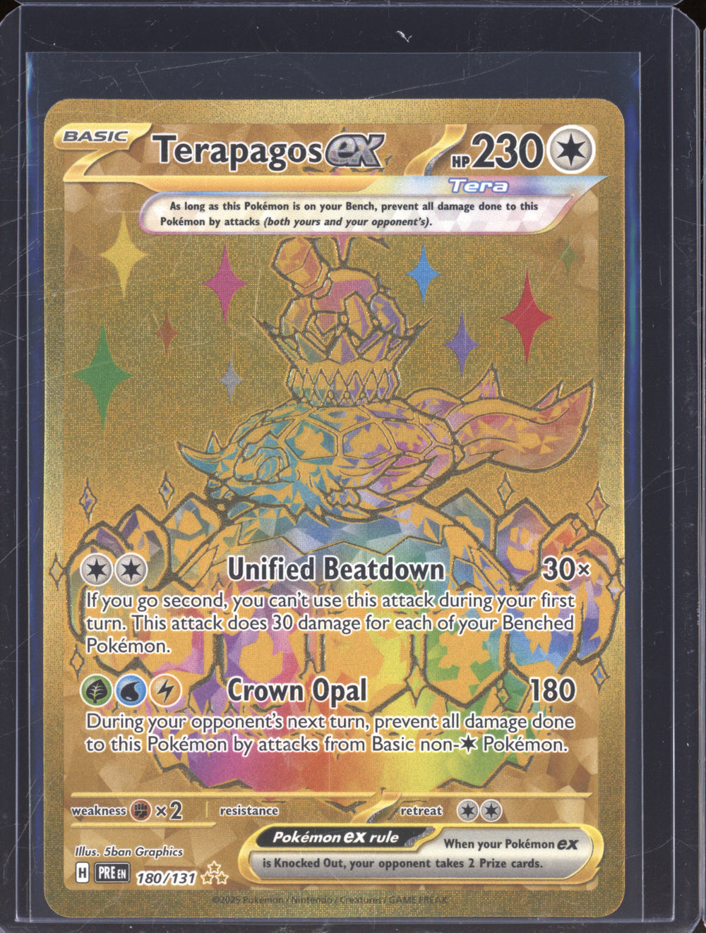 Terapagos ex 2025 Pokemon Prismatic Evolutions PRE 180/131 Hyper Rare