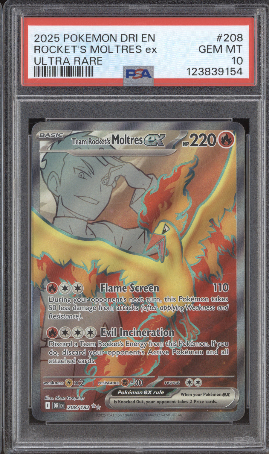 Team Rocket's Moltres ex Pokemon Destined Rivals DRI 208/182 Ultra Rar