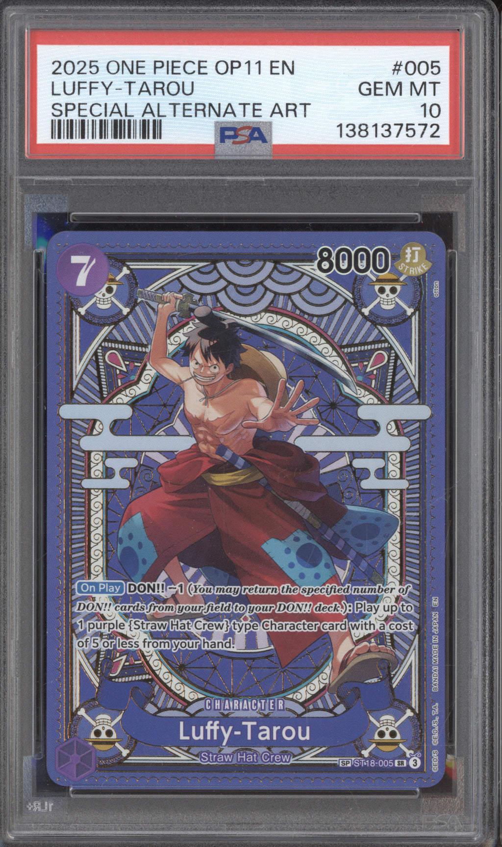 Luffy-Tarou 2025 One Piece OP11 SP ST18-005 Special Alternate Art PSA