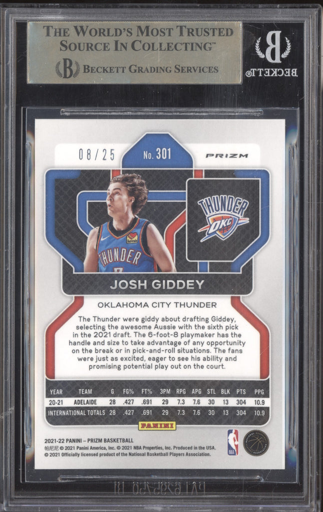 Josh Giddey 2021-22 Panini Prizm 301 Mojo RC 08/25 BGS 9.5 - The Hobby