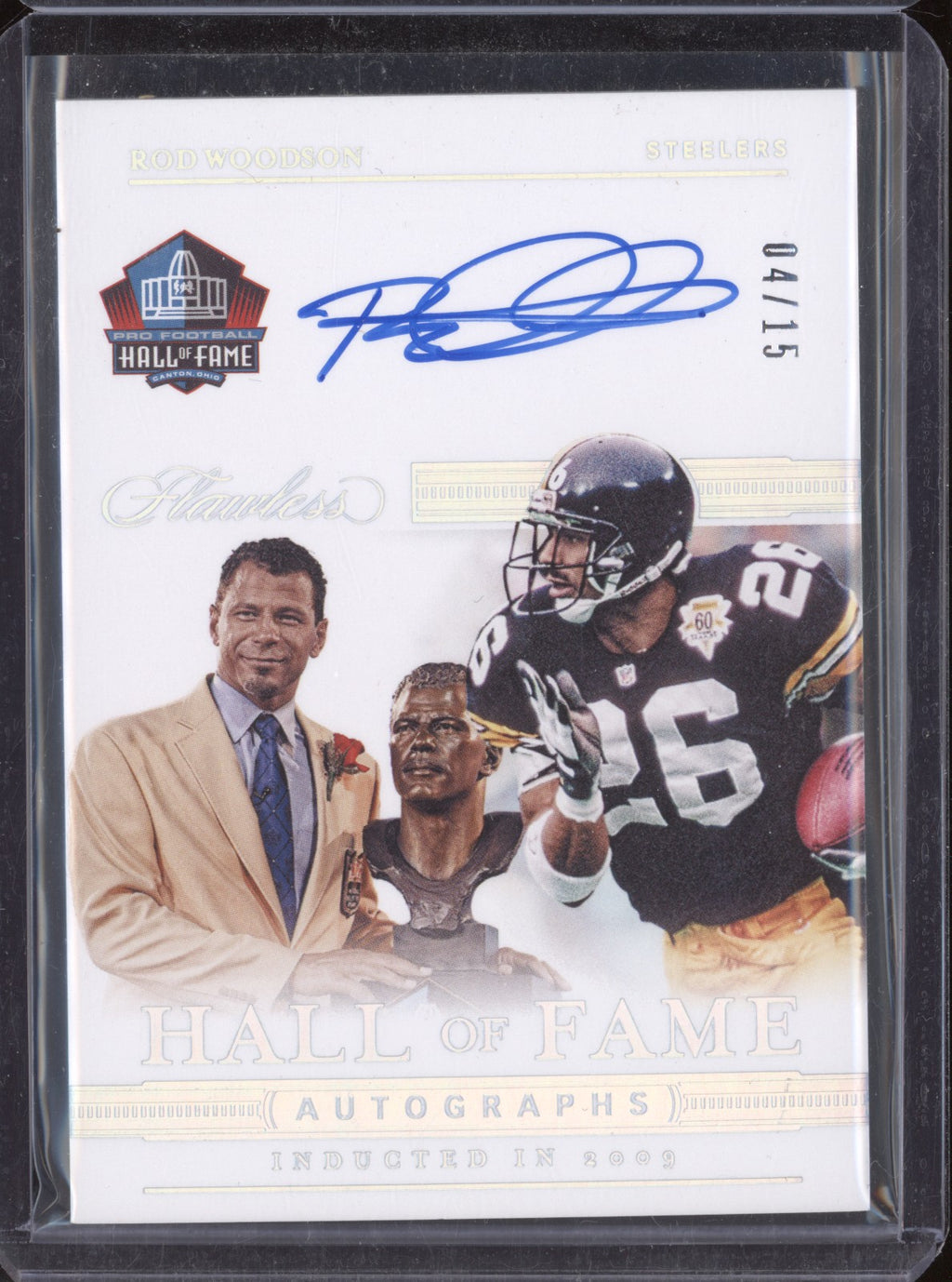 Rod Woodson 2020 Panini Flawless HFA-RWO Hall of Fame Autograph Silver